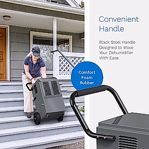 hOmeLabs Commercial Grade Dehumidifier - 160 Pint - Built-In Pump, Drain Hose, Washable Filter - Large Basements, Industrial/Commercial Spaces, Job Sites