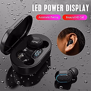 BD&M Wireless Bluetooth Earbuds, HiFi Digital LED Display Stereo Headphones, Waterproof Ear Buds, Hands-Free Calls for Sports, Home, Work, Running