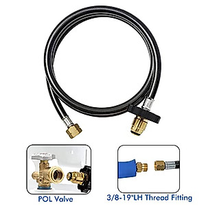 MCAMPAS Propane Torch Hose Weed Burner Hose Adapter for Use Connects to U.S.Any Standard Propane Tank to Propane Weed Burner Torch Head Burner 12 Feet High Pressure Extension Hose 350 PSI
