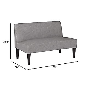 Christopher Knight Home Dejon Modern Fabric Loveseat, Gray / Matte Black Dimensions: 30.00”D x 50.00”W x 32.20”H