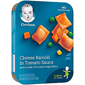 Gerber Graduates Cheese Ravioli in Tomato Sauce with Mixed Vegetables, 6.6-Ounce (Pack of 8)