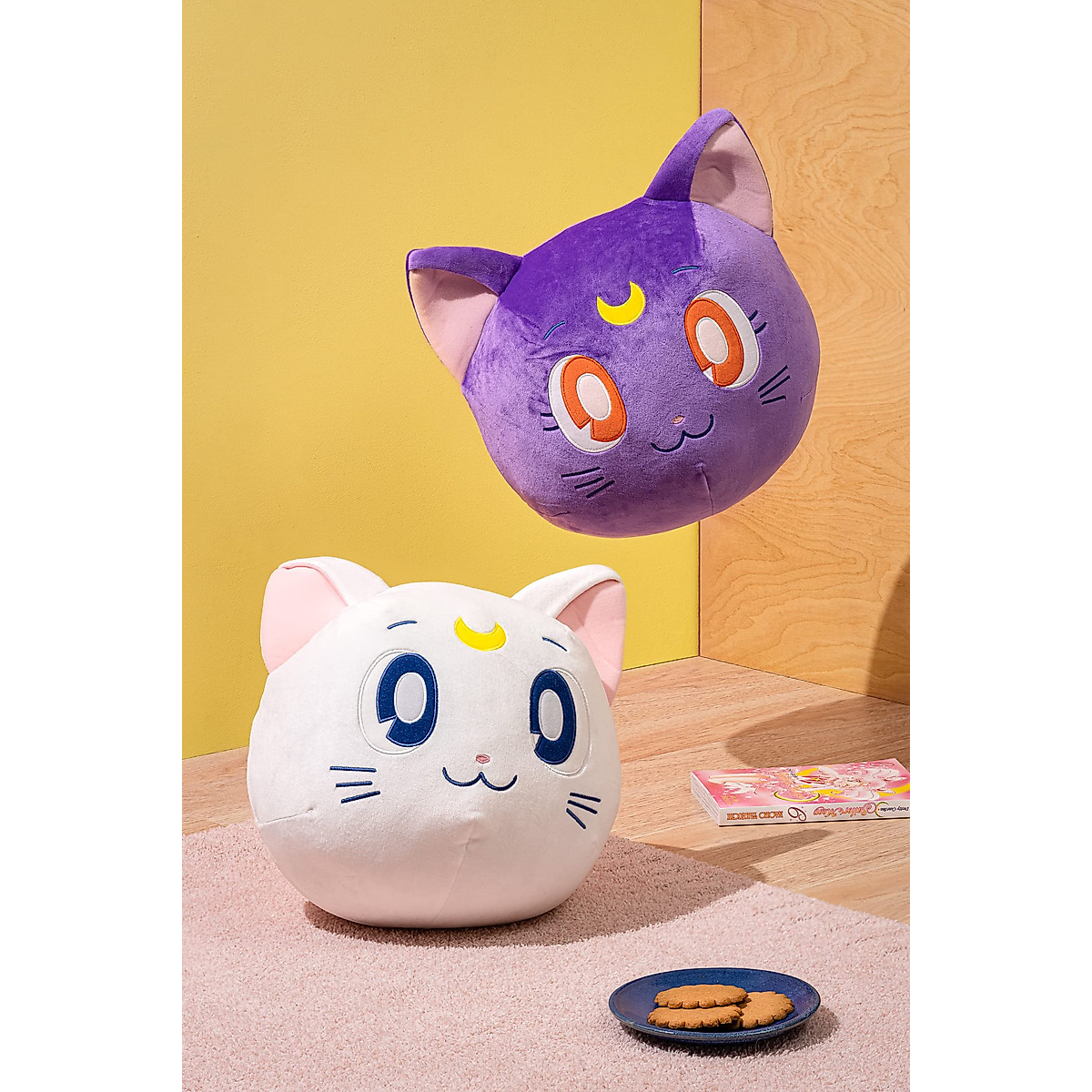 Sailor Moon Artemis Mochi Ball Plush Stuffed Animal - 14" Cute, Collectable and Cuddly Toy Character - Ultra-Soft Polyester Fabric