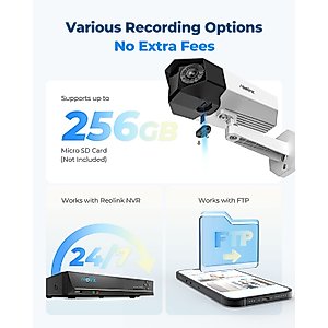 REOLINK 4K PoE Security Camera System, IP Outdoor Cameras 4X Duo 2 PoE with 1x RLN8-410 (Built-in 2TB HDD) Video Recorder