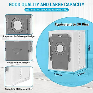 kancehinage 25 Pack Vacuum Bags Compatible with iRobot Roomba Bags i & s & j Series, Replacement for i3+(3550) i4+(4552) i6+(6550) i7+(7550) i7Plus j7+ i8+(8550) s9 s9+(9550) Automatic Dirt Disposal Bags, Effective Dust Filtration (25 pack)