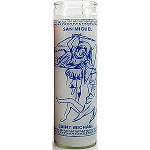 INDIO 7 Day Glass Candle St. Michael - White