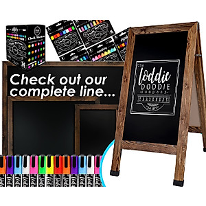 Loddie Doddie Magnetic White Board 24" x 36" - Magnetic Dry Erase Board with Built-in Marker Tray - Rustic Wooden Frame