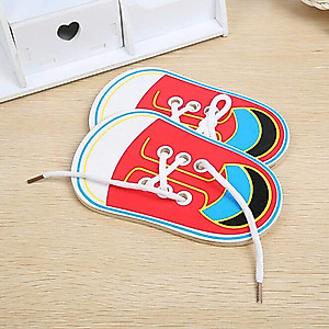 MileHouse Wooden Learn to Tie Your Own Shoes Kits for Kids | Threading Lacing Shoes Training Board Kids Toddler Early Learning Toy