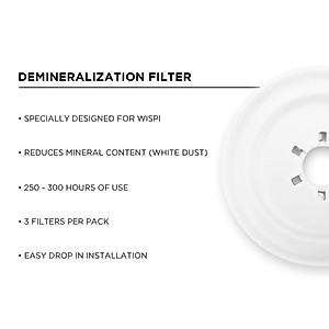 LittleHippo WISPI Humidifier Replacement Demineralization Filters - Air Purifier Demineralization Cartridge - Air Diffuser Replacement Filter for Bedroom or Baby Nursery (3-Pack)