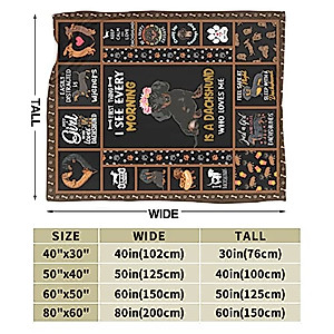 Dachshund Blanket Dachshund Dog Throw Blanket Super Soft Flannel Cozy Cute Cartoon Pet Blankets Warm Lightweight Plush Fleece Blankets for Sofa Couch Bed Gift for Kids Adults 50"x40"