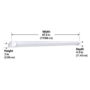 Feit Electric SHOP/4/CCT/AG 4 ft. Smart WiFi 45-Watt LED Shop Light, No Hub Required, Alexa or Google Assistant, 3000K/4000K/5000K Color Temperature CCT Changing