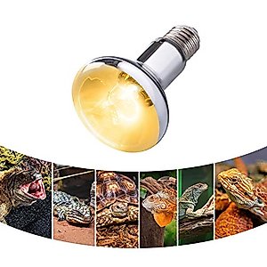WACOOL Reptile Heat Lamp UVA UVB Reptile Light All in One, Simulated Full Spectrum Basking Sunlight Bulb for Reptile Amphibian Tortoise Snake Gecko Bearded Dragon Use + UVB Sensor Card 1PC