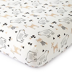 Levtex Baby Bailey Fitted Crib Sheet, Cotton - Set of 2,Taupe, Charcoal, White, Grey