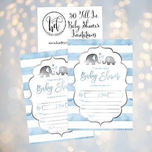 Hadley Designs 50 Fill in Baby Shower Invitations, Baby Shower Invitations Elephant, Jungle, Baby Shower Invites Boy, Baby Boy Shower Invitations, Baby Invitations, Neutral Baby Shower Invitations