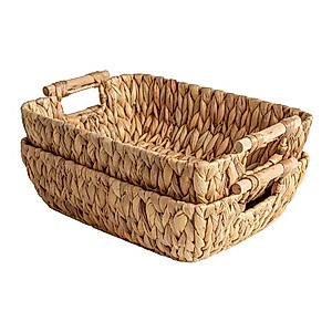 StorageWorks Hand-Woven Storage Baskets Set