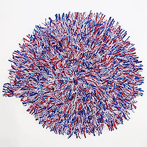 KIMOBER 32.8 Ft 4th of July Tinsel Garland, Red White Blue Metallic Garland for Independence Day Memorial Day Decoration