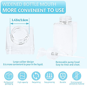 Foaming Soap Dispenser 15oz/450ml Clear Empty Foam Soap Dispenser, Square Refillable Plastic Foaming Hand Soap Dispenser Soap Pump for Liquid Soap, Shampoo, Body Wash(4 Pack)