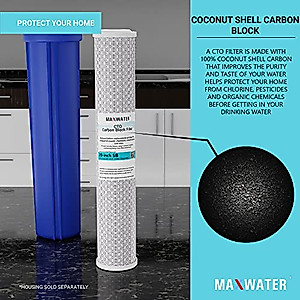 (9 Pack) Max Water Whole House Water Filter Set 20" x 2.5" Polypropylene Sediment, GAC Carbon, CTO Carbon Set compatible with most Slim Blue Whole House systems