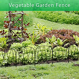 10 Pack Decorative Garden Fence 10.3 ft (L) x 15.9 in (H) Small Garden Fence Animal Barrier Arched Rustproof Garden Fence Border Rabbit Metal Flower Bed Fencing for Yard Patio Outdoor Landscape