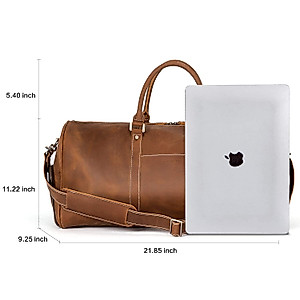 BOSTANTEN Duffle Bags for Men Genuine Leather Travel Bag and Leather Backpack 15.6 inch laptop Backpack Travel College Bag Black