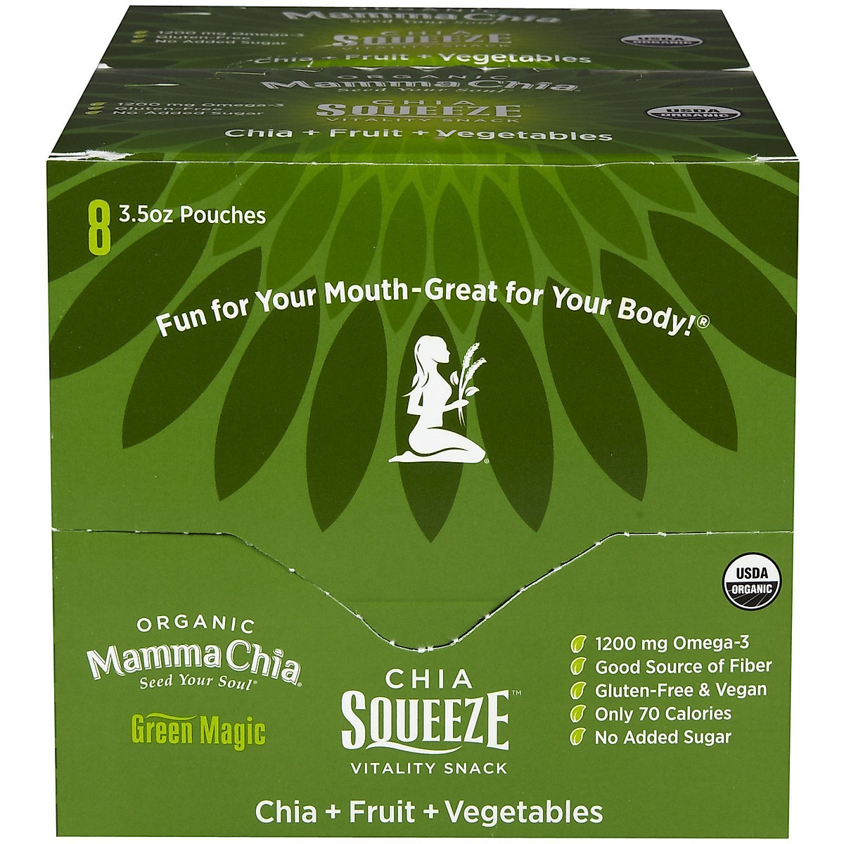 Mamma Chia Squeeze Packs - Green Magic - 3.5 OZ - 16 pk