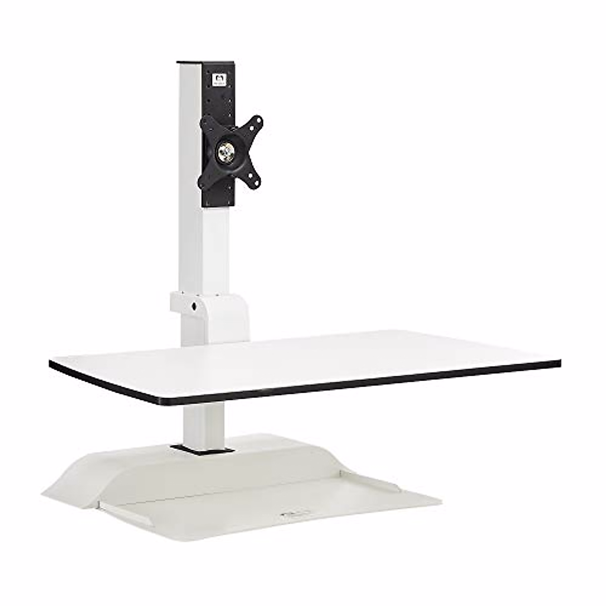 Safco Products 2192WH Soar Electric Sit/Stand Desk Converter, Single Monitor Mount, White