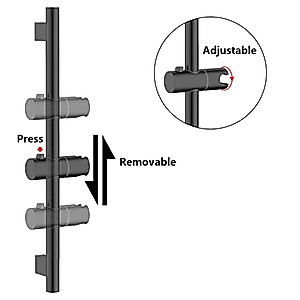 SR SUN RISE 12 Inch Slide Bar Shower Faucet Luxury High Pressure Shower Heads and Handheld Spray Combo Set Wall Mounted Shower System Included Valve and Trim Kit, Matte Black