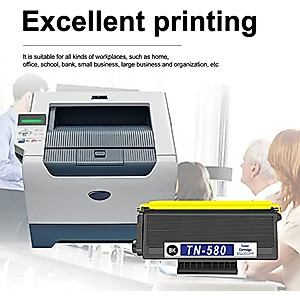 AJFW Feromyink Compatible TN580 TN-580 Toner Cartridge Replacement for Brother MFC-8370 5250DN/DNT 5350DN/DNLT 5380DN DCP-8060 8065DN 8085DN Printer (Black,1-Pack) FO TN-580-1PK ?14*7.6*5.7 inches