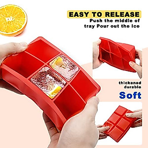 FIVETAS Super Thickness Silicone ice tray.Ice Cube Trays with Lid which is Spill-Resistant and Removable.BPA Free and Reusable.Ice Cube Trays for Cocktails,Whisky,Freezer.