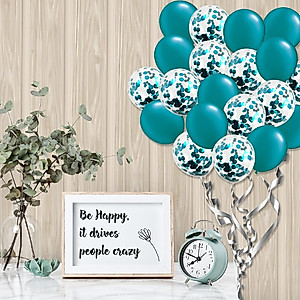 Teal Birthday Decorations for Women Confetti Teal Balloons for Baby Shower Birthday Wedding Engagement Party Decorations Metallic Teal Balloons Graduation Decor Baby Shower Decorations