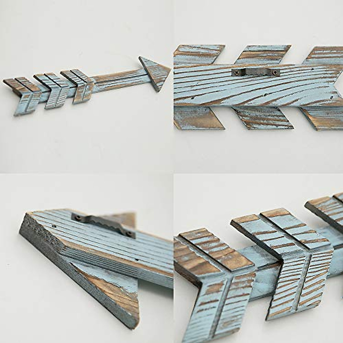 YXMYH Arrow Decor, Blue Wood Arrow Sign Wall Decor - Decorative Farmhouse Home Wall Hanging Decor, 2 Pack