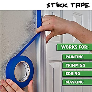 3 Pack 1" x 60yd STIKK Green Painters Tape 14 Day Easy Removal Trim Edge Finishing Masking Tape (.94 in 24MM)