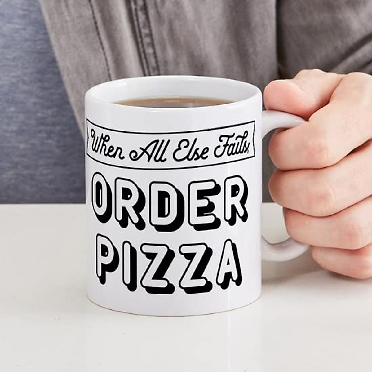 CafePress When All Else Fails Order Pizza Mug Ceramic Coffee Mug, Tea Cup 11 oz