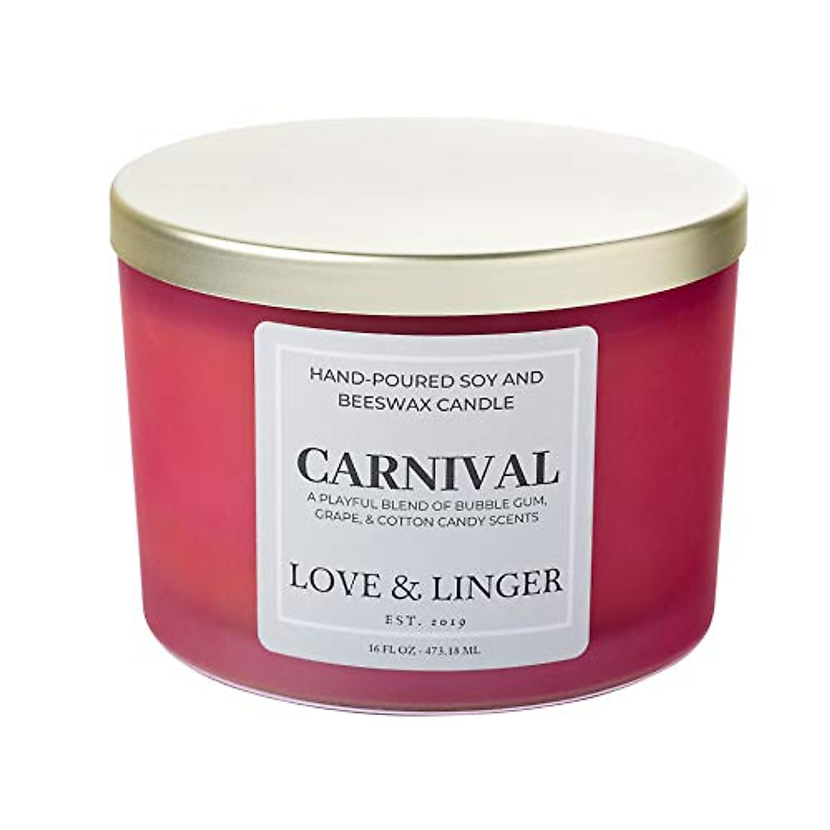 Grape Candle | Bubble Gum Candle | Cotton Candy Candle | Fun Candles | Luxury Soy & Beeswax Candles for Home | 16 oz. Large Jar 3 Wick Candle | Cool Candles