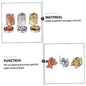 COHEALI 1 Set Gold Foil Paper Scraps Nail Stickers Nail Sequins Glitter Stickers Cosmetic Glitter for Face Fingernail Glitter Eyeshadow Nail Foil DIY Nail Decor Nail Art Decor Manicure