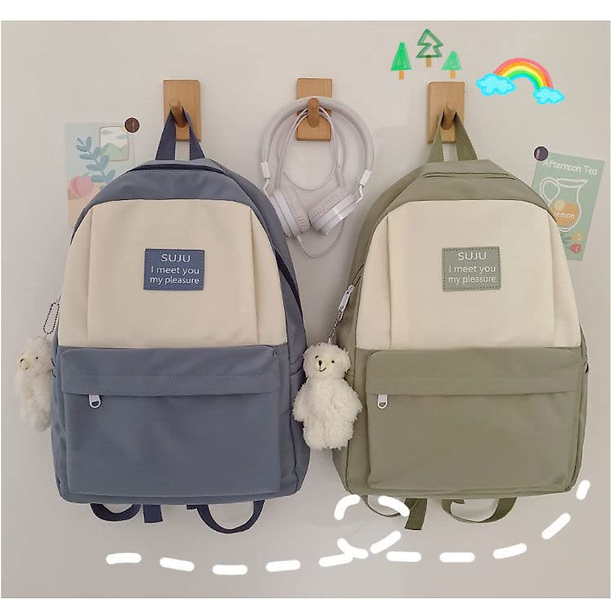 Cute Green Backpack for Girls – Stylish & Durable School Bag