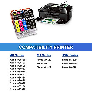 Arthur Imaging Compatible Ink Cartridge Replacement for 250XL 251XL (3 Large Black, 3 Small Black, 3 Cyan, 3 Yellow, 3 Magenta, 15-Pack)