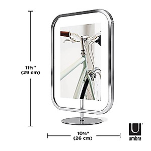 Umbra Infinity Picture Frame, Floating Photo Display for Desk or Wall, 5x7, Chrome