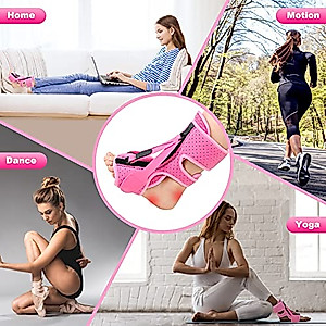 Haisalin Plantar Fasciitis Night Splint,Night Splint for Plantar Fasciitis Women & Men,Drop Foot Brace for Plantar Fasciitis,Matching Arch Pad(Pink)