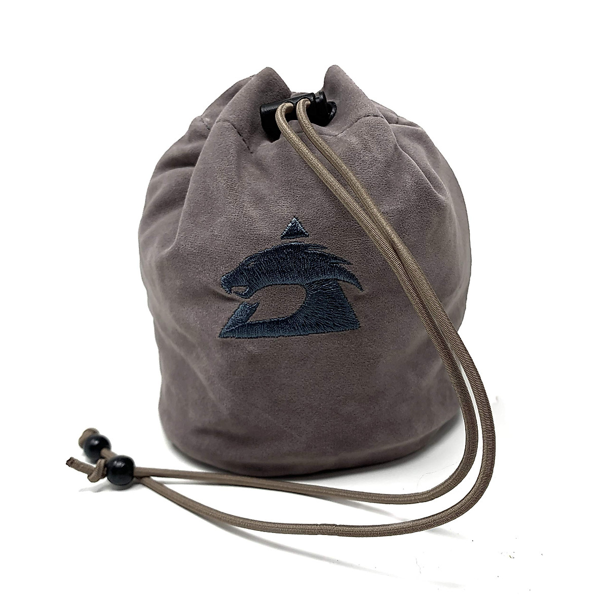 Dundra Multipocket Dice Bag - DND Velvet Pouch - Large Dice Bags for D&D with Pockets - Soft Case for RPG Dice Storage - Drawstring Pouches for Role Playing Games Dice Set - Polyhedral Dice Bag (Grey)