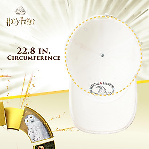 Concept One Harry Potter Dad Hat, Adjustable Hogwarts Baseball Cap, Silver/White