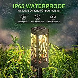 LETMY Solar Lights Outdoor Decorative, 8 Pack Upgraded Bigger Solar Pathway Lights, IP65 Waterproof Auto On/Off Solar Garden Lights Solar Powered Landscape Lighting for Path Lawn Patio Yard Walkway