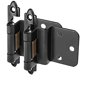 10 Pair Pack - Cosmas 15628-FB Flat Black Cabinet Hinge 3/8" Inset (Pair) [15628-FB]