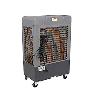 Hessaire MC37M Portable Evaporative Cooling Fan for Indoor/Outdoor High Temperature Low Humidity Environments, 3100 CFM, 950 sq. ft., 3-Speed Fan, 120V, 59 dB, Gray