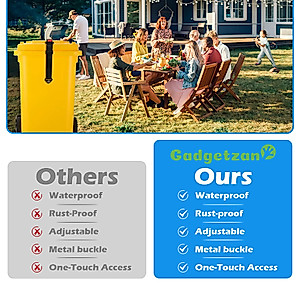 Gagetzan Semi-Automatic Trash Can Locks for Animals,Garbage Can Locks for Animals with Spring Button,Bear Proof Trash Can Lid Lock Keep Raccoon Out of Trash Bin,Easy Single Hand Release(1 Pcs)