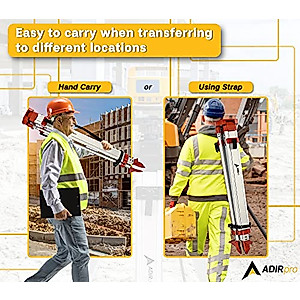 AdirPro Universal Survey Tripod – Aluminum Laser Level Tripod – Transit Level Tripod - Quick Clamp - Heavy Duty Contractor Tripod 5/8” x 11” Thread (Orange)