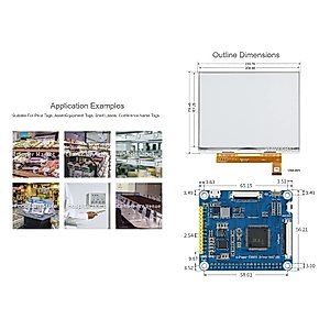 waveshare 10.3inch E-Paper E-Ink Display HAT Compatible with Raspberry Pi4B/3B+/3B/2B/B+/A+/Zero/Zero W/WH/Zero 2W 1872×1404 Pixels Black/White 2-16 Grey Scales USB/SPI/I80 Supports Partial Refresh