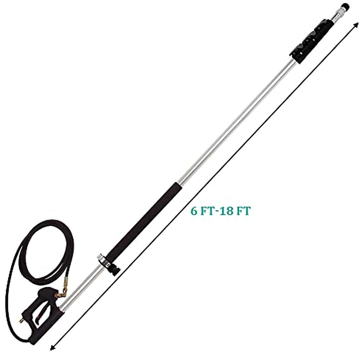 Biswing Commercial Grade Telescoping Pressure Washer Wand for Pressure Washers with Belt, Gutter Cleaner Attachments & 5 Nozzle Tips, 4000 PSI