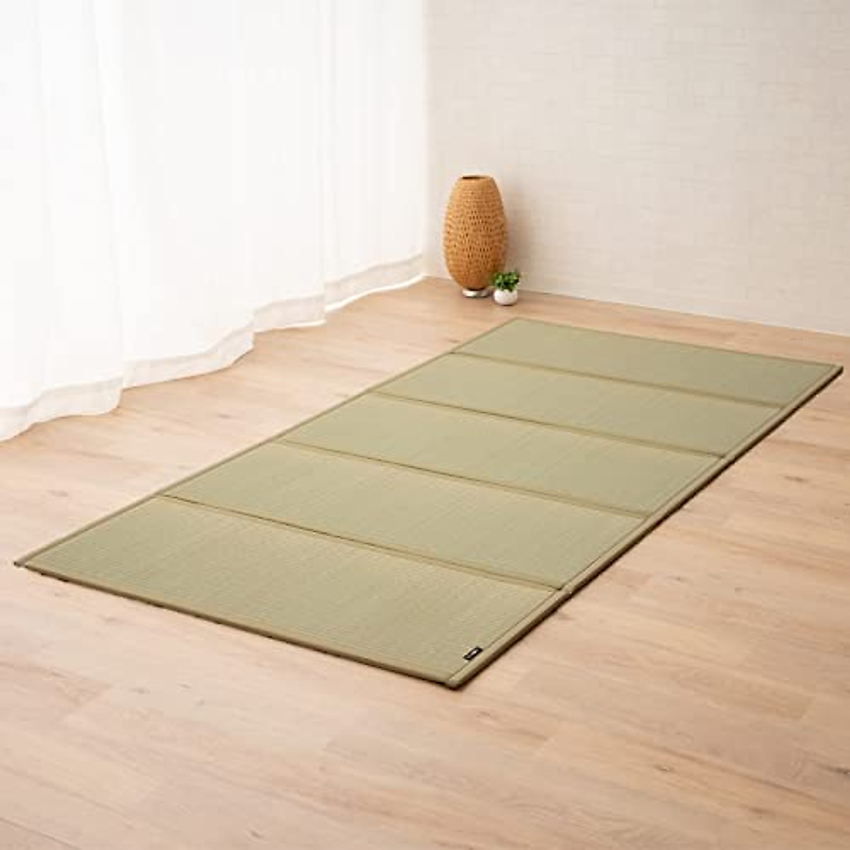 EMOOR Japanese Traditional Tatami Mat Twin-XL, Natural (Undyed), Made in Japan Tatami Floor Mats