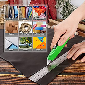 Jetmore Box Cutter Utility Knife, Box Cutter Retractable, Heavy Duty Razor Knife with Extra 10 SK5 Blades, Black Box Cutters Box Opener, Aluminum Shell Box Cutter Knife Box Knife