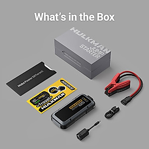 Hulkman Alpha85,Space Gray,2000A 74Wh Smart Jump Starter,12V Portable Car Battery Booster with 3.3" Display,USB-C Power Pack,5-Mode Flashlight,Jumper Cables for up to 8.5L Gas/6.0L Diesel